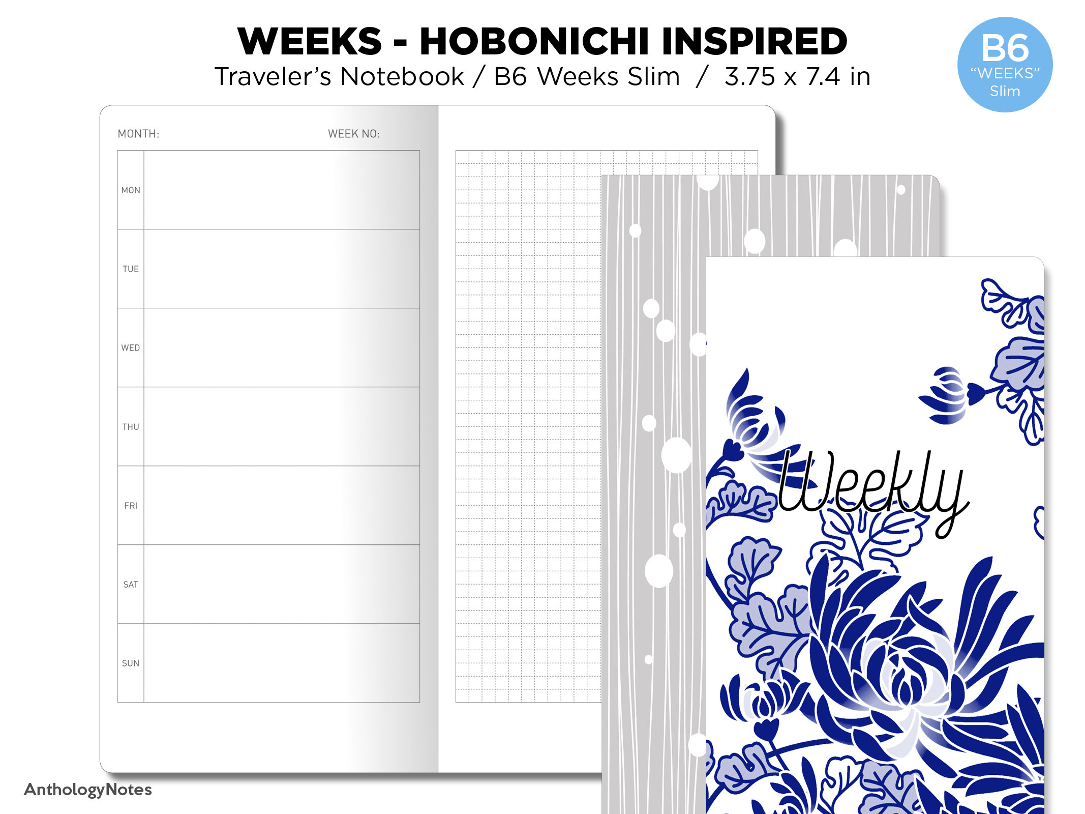 B6 WEEKS Slim Weekly Horizontal Hobonichi Weeks Inspired - Etsy