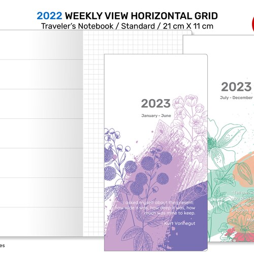 MONTHLY Tracker GRID Standard Size Traveler's Notebook - Etsy