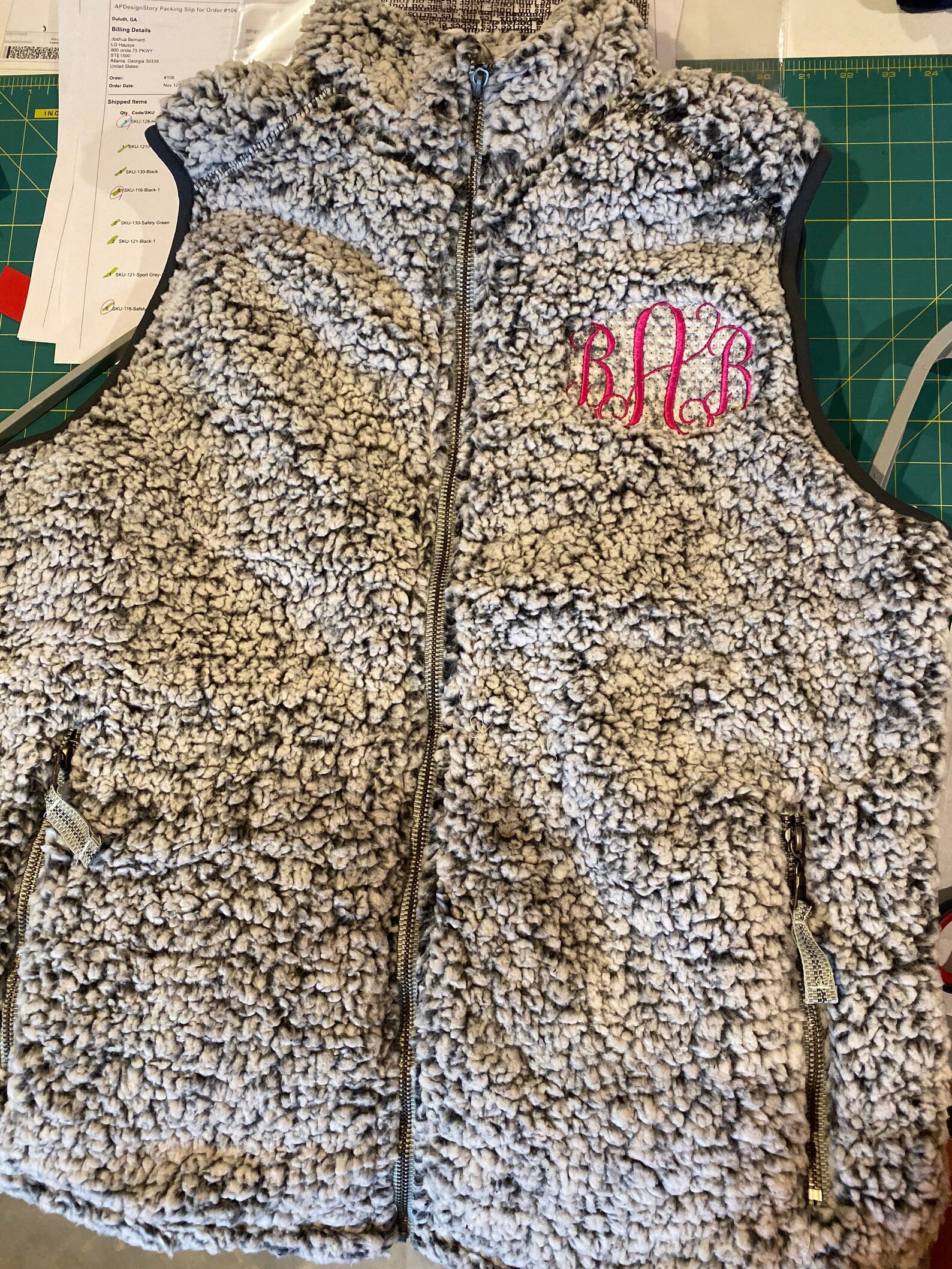 Ladies Sherpa Vest With Personalized Embroider / Monogram / - Etsy