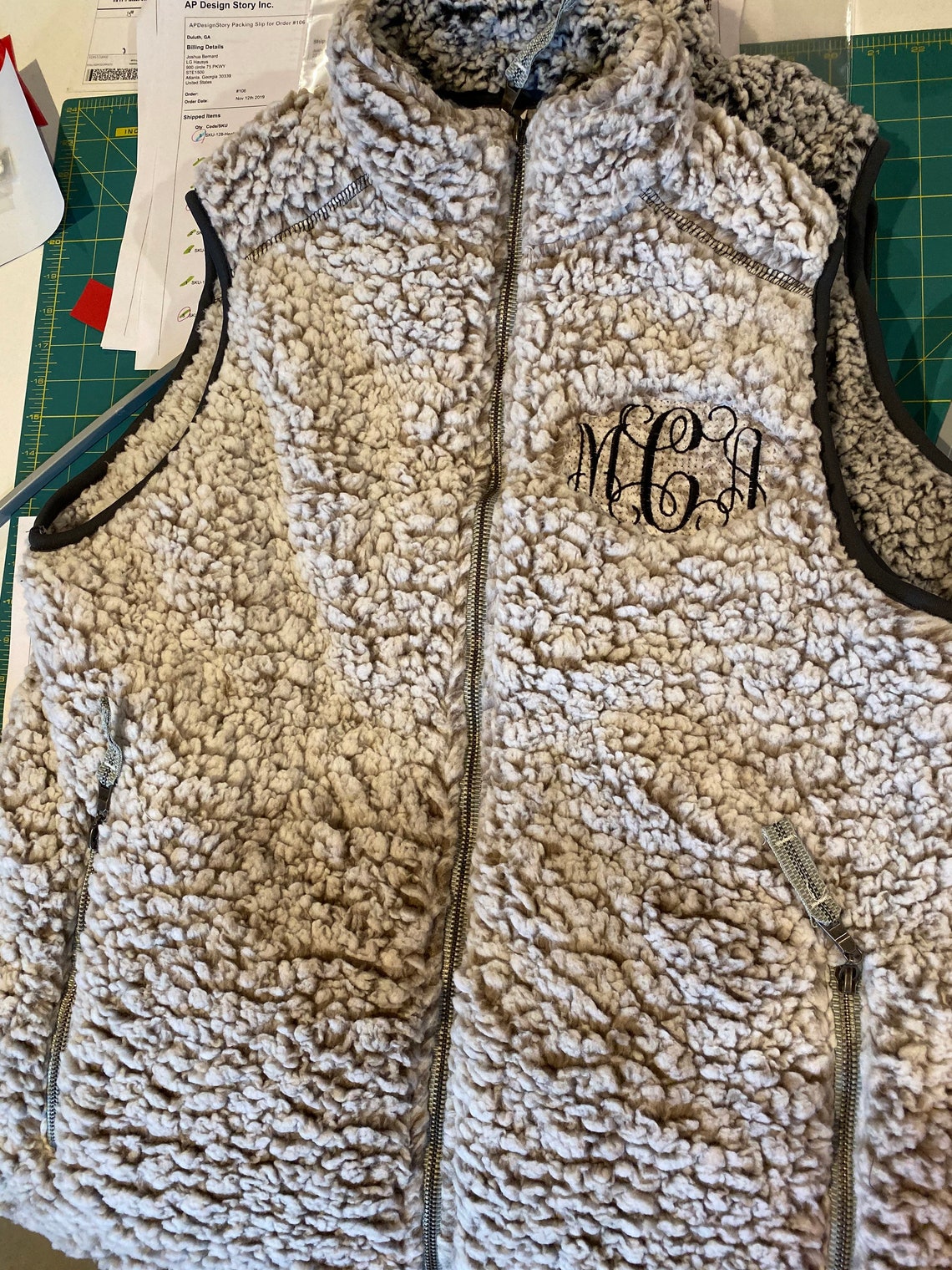 Ladies Sherpa Vest With Personalized Embroider / Monogram / | Etsy