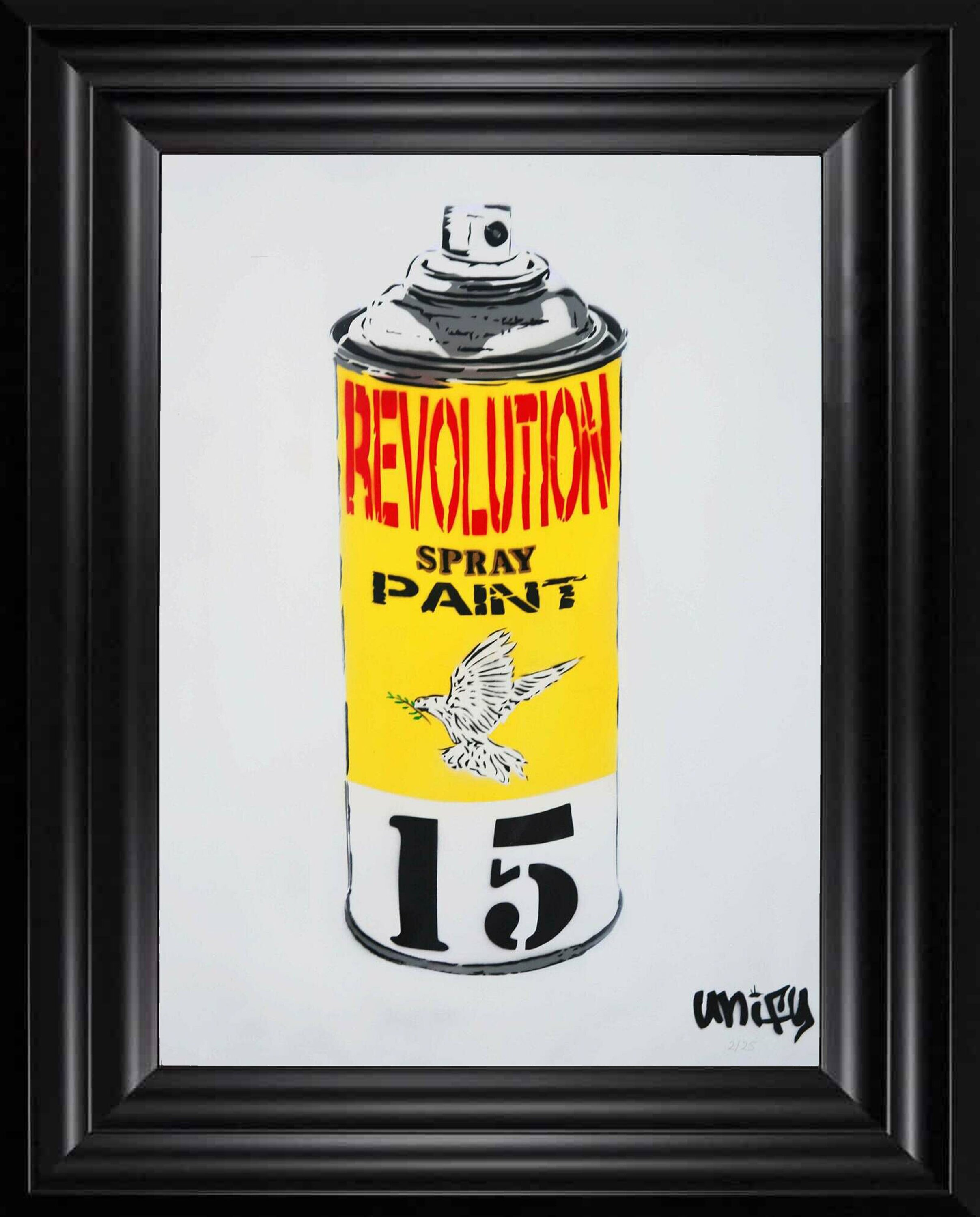 Revolution Spray Paint Can yellow Original Artwork by Unify - Etsy