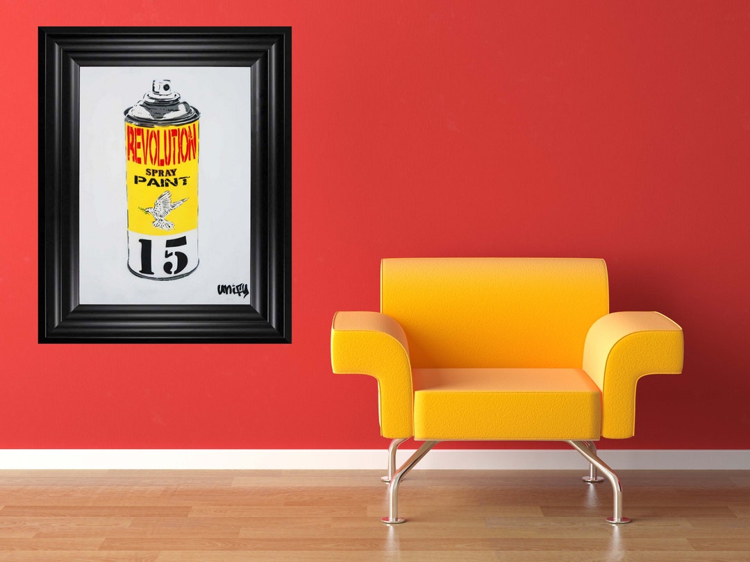 Revolution Spray Paint Can yellow Original Artwork by Unify - Etsy
