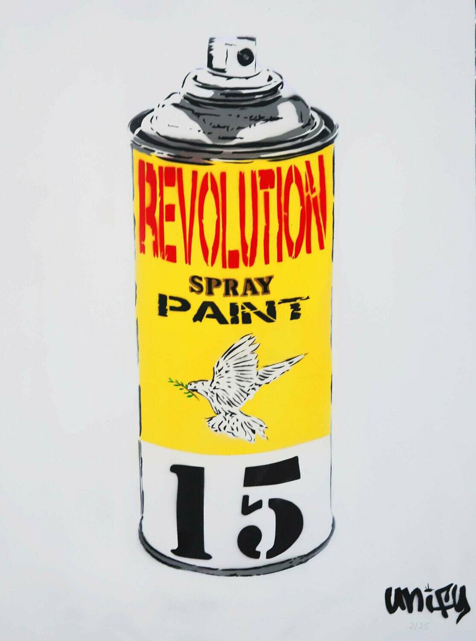 Revolution Spray Paint Can yellow Original Artwork by Unify - Etsy