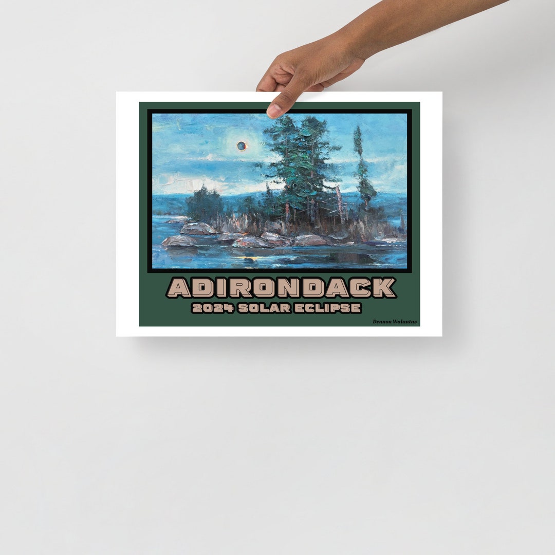 2024 Solar Eclipse Memorabilia Poster Adirondacks NY - Etsy
