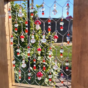 NEW! 9"x12" Beaded Chicken Wire Window Sun Catcher - Mushrooms ...