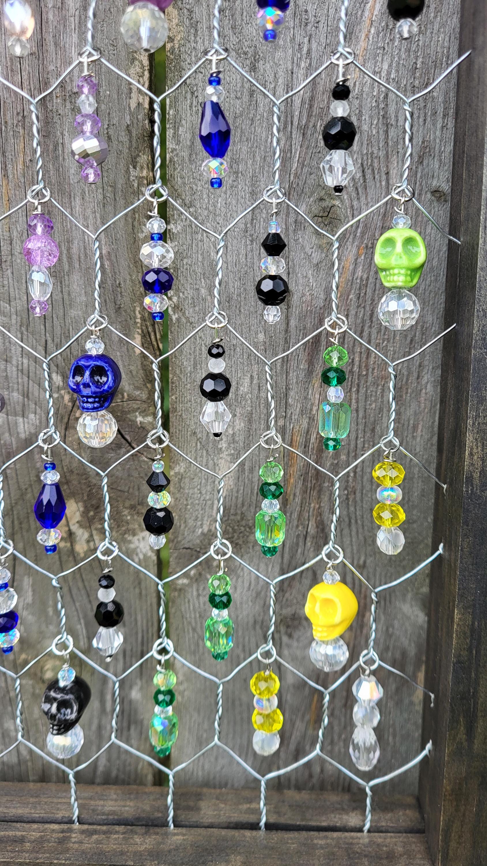 NEW! 12"x15" Beaded Chicken Wire Window Sun Catcher - Rainbow Colors ...