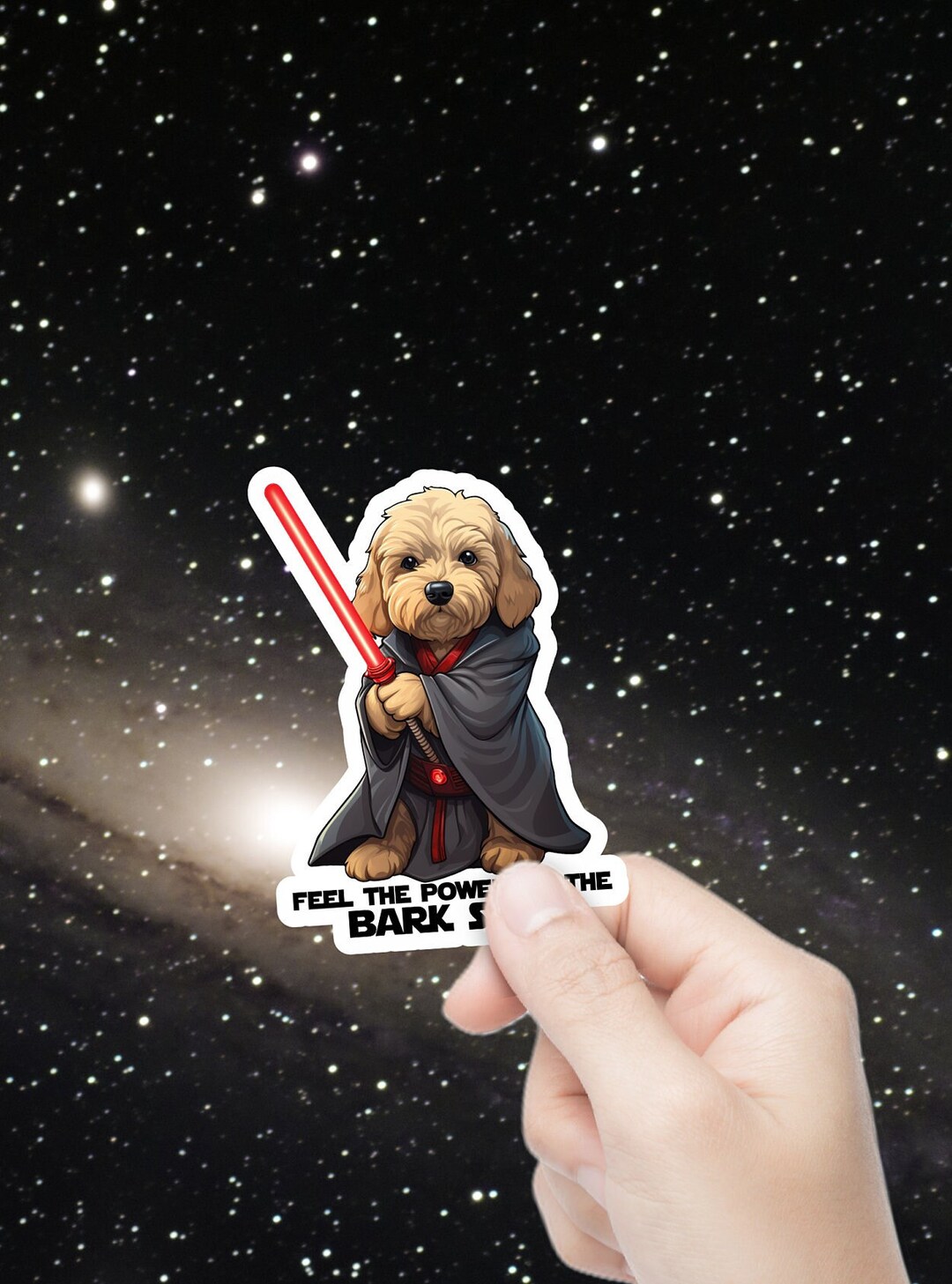Goldendoodle Bark Side Vinyl Sticker - Flask Decal - Light V Dark - Dog ...