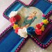 Virgen Maria Wood Cross, Mexican Flower Cross, Holy Mary Wall Cross ...