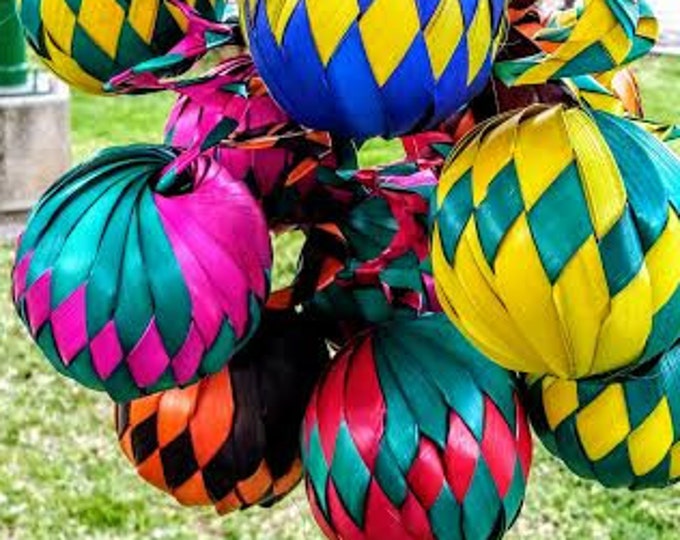 12 Mexican Woven Balls Mexican Ornaments Mexican Banner - Etsy