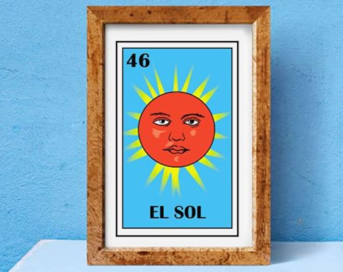 Mexican Loteria El Sol Loteria Mexican Folk Art Sun EL SOL - Etsy