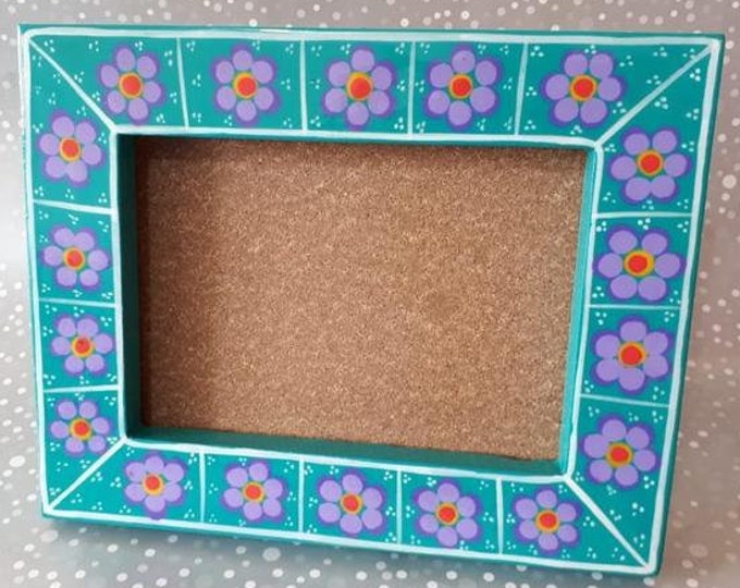 Turquoise Photo Frame Purple Flower Photo Frame Mexico - Etsy