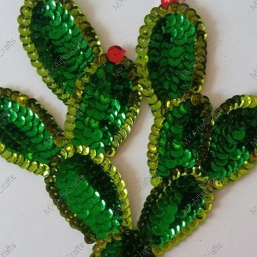 Cactus Sequin Patch Mexican Nopal Sequin Patches Mexican - Etsy