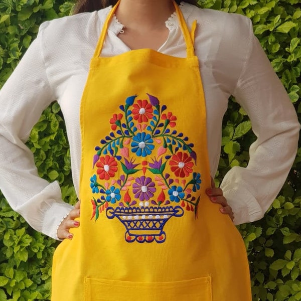 Mexican Embroidered Apron - Etsy