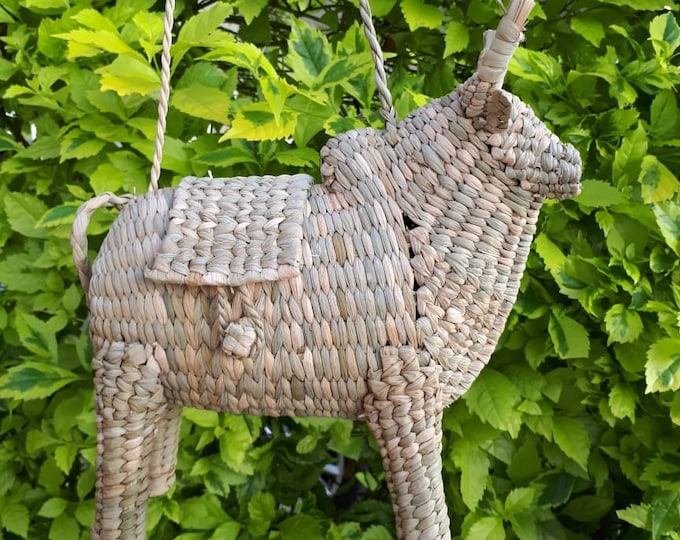 Bull Bag Wicker Farm Bag Zebu Cowboy Wicker Bag Cowhide - Etsy