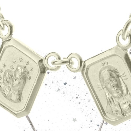Scapular Chain Necklace With Sterling Silver Miraculous Medal - Etsy