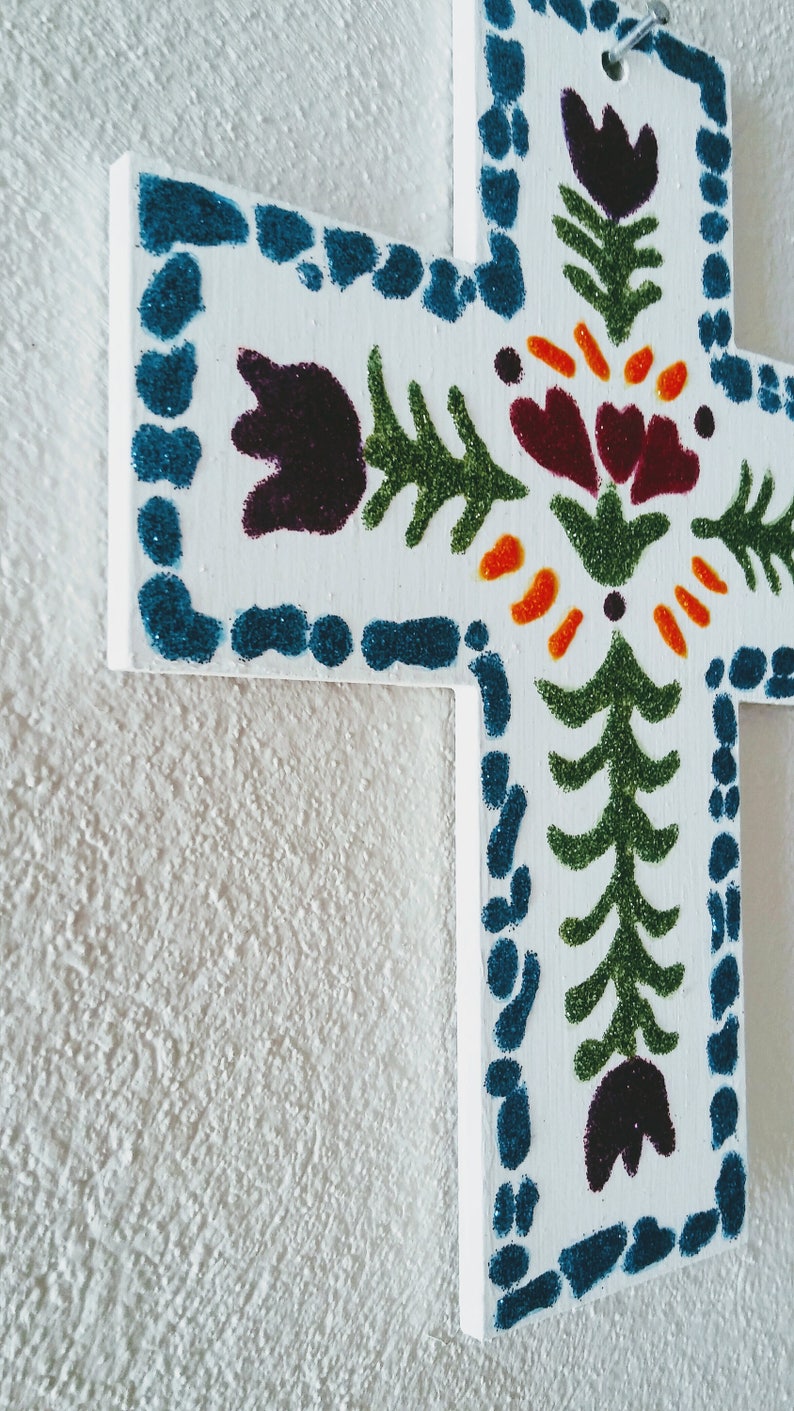 Mexican Wood Cross Holy Wall Cross Mexican Religious Art - Etsy