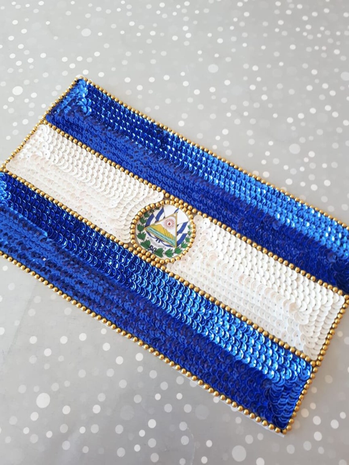 El Salvador flag patch Salvadorian flag sequin patch bandera | Etsy