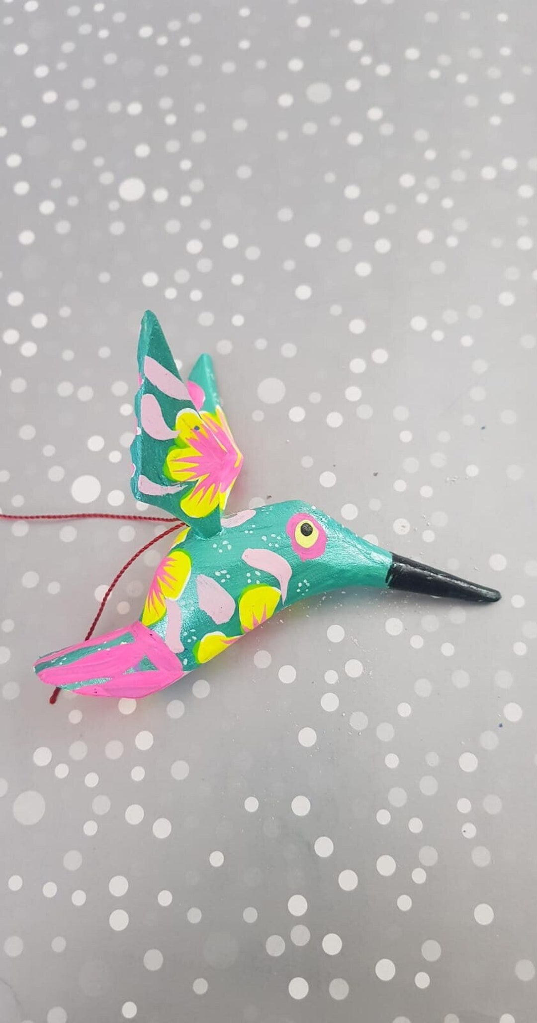 Turquoise Hummingbird Alebrije, Aqua Blue Hummingbird Hanging, Mexican ...