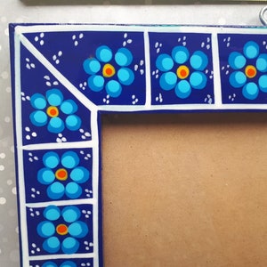 Blue Talavera Photo Wood Frame, Handpainted Frame, Mexico Family ...