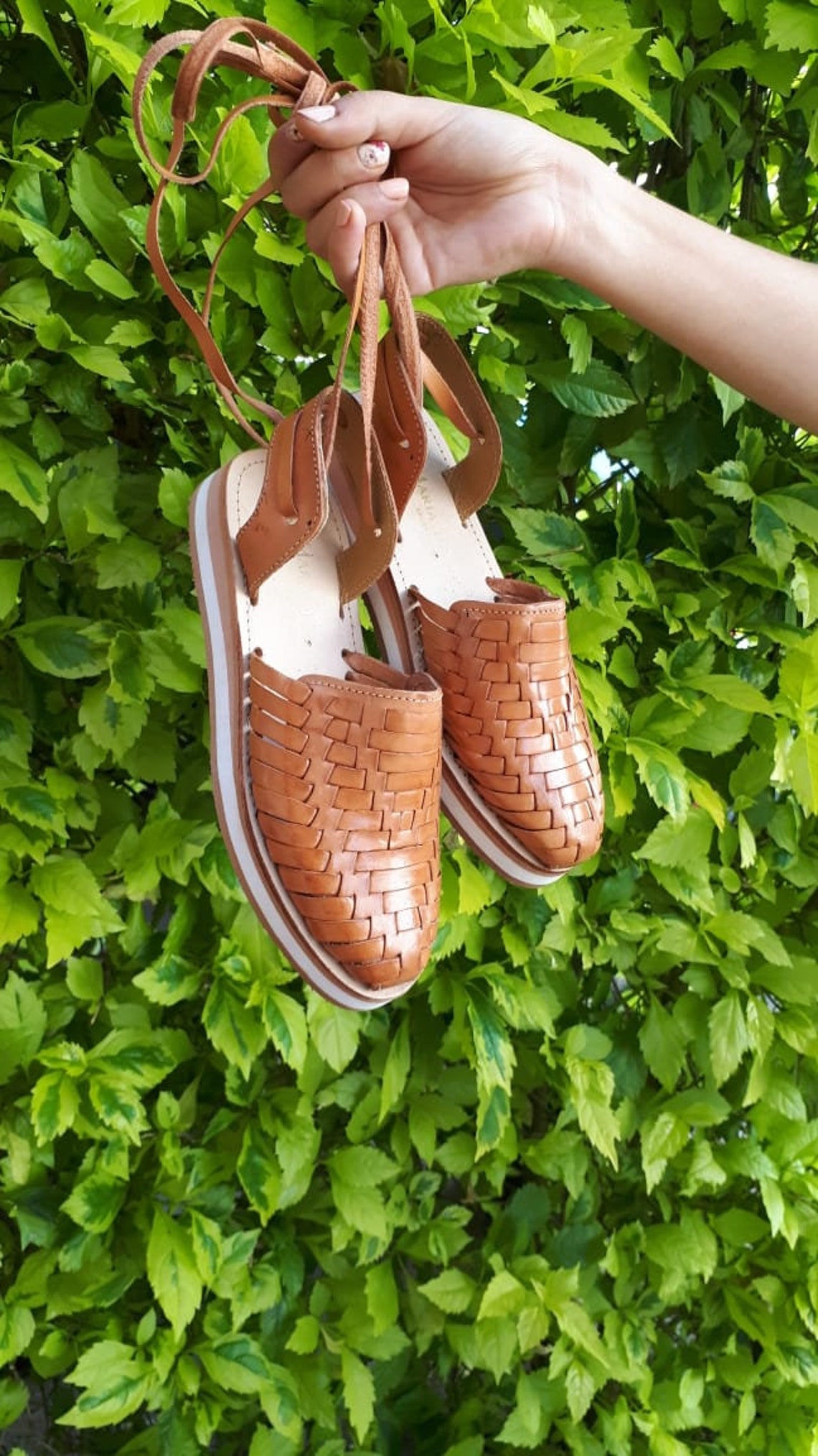 Mexican Leather Sandals Mexican Tan Huaraches Lace up | Etsy