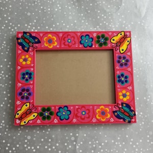 Mexican Pink Photo Frame, Butterfly Flower Photo Frame, Family Picture ...