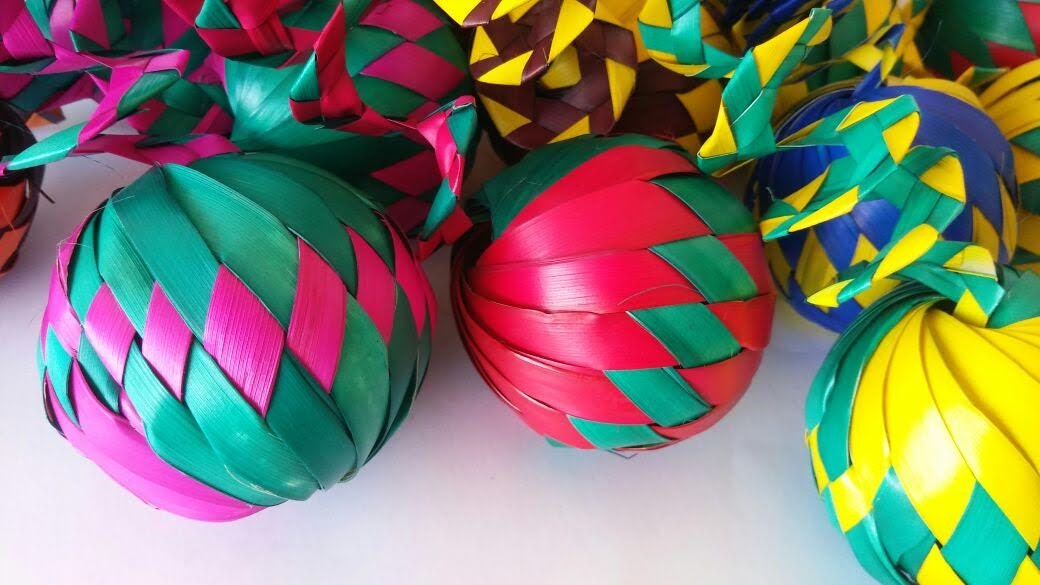 12 Mexican Woven Balls Mexican Ornaments Mexican Banner | Etsy