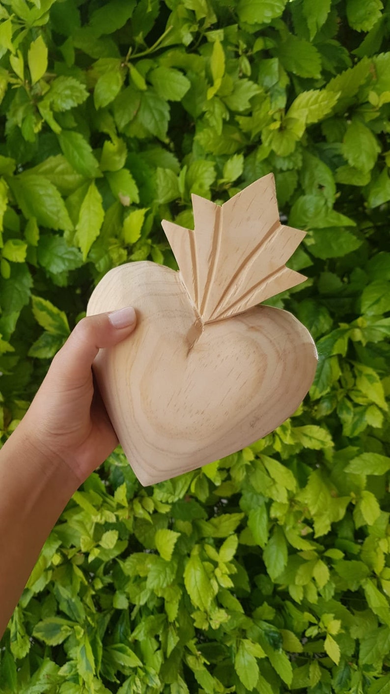 Milagro Sacred Heart DIY Blank Mexican Wood Heart Frida - Etsy