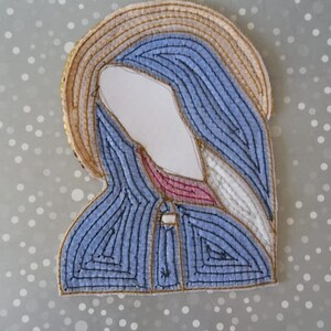 Virgen Maria Dolorosa Sequin Patch, Virgin Mary Sorrows Sequin Patch ...
