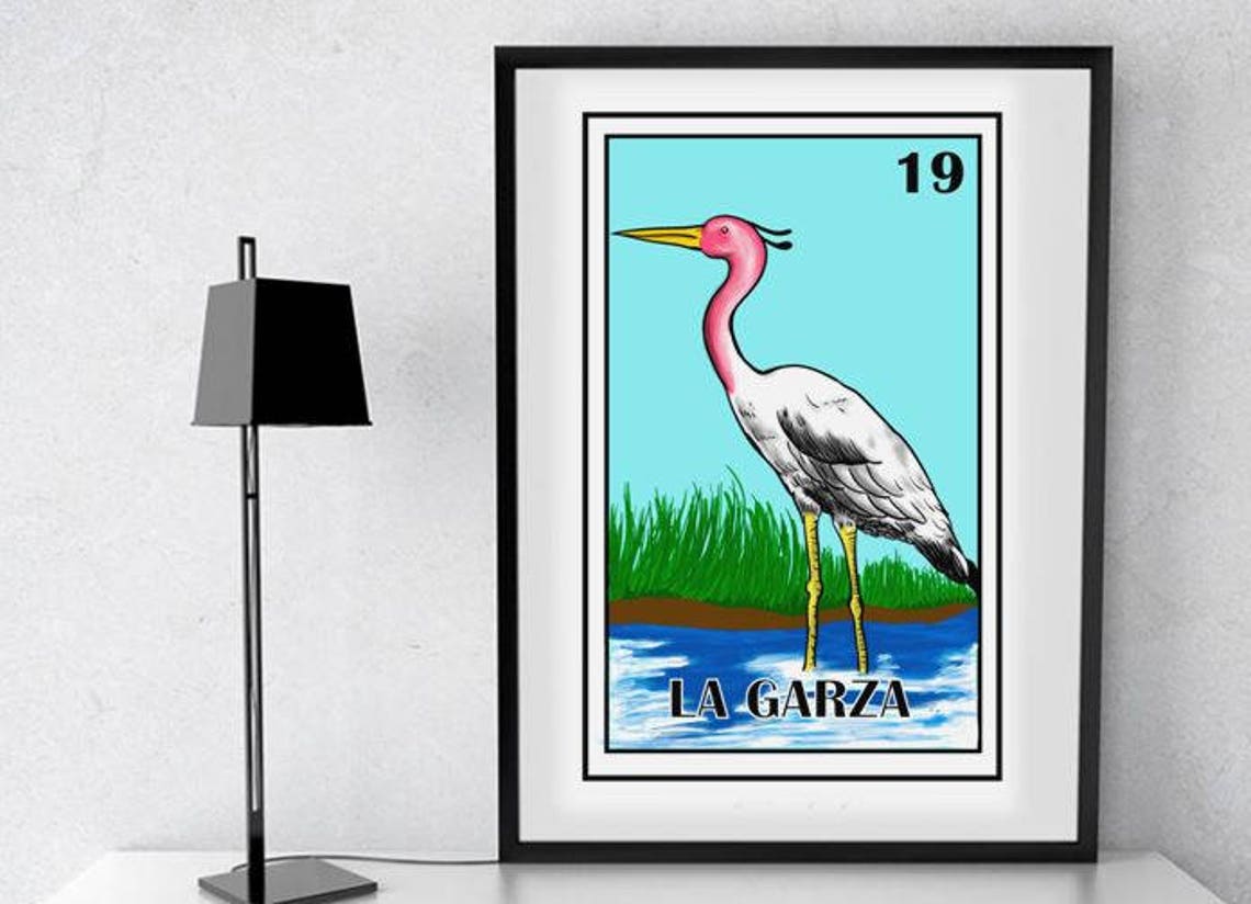 La Garza Mexican Loteria Card Mexican Bingo Heron Card Etsy