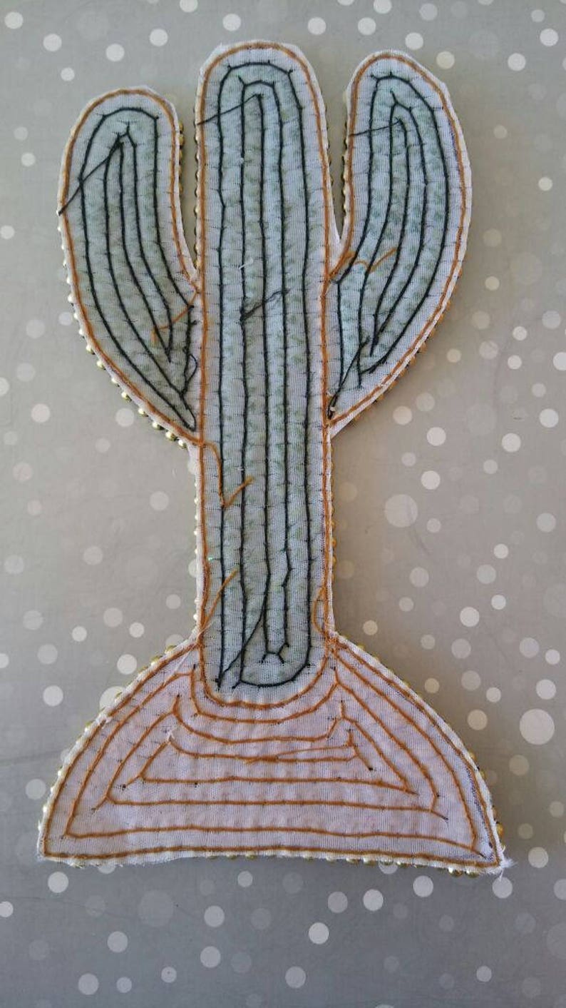 Cactus Sequin Patch, Mexican Nopal Sequin Patches, Mexican Patch, Nopal ...
