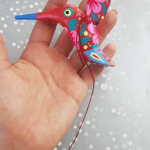 Alebrije Colibrí Rojo, Colibrí Rosa Colgante, Arte Popular Mexicano ...