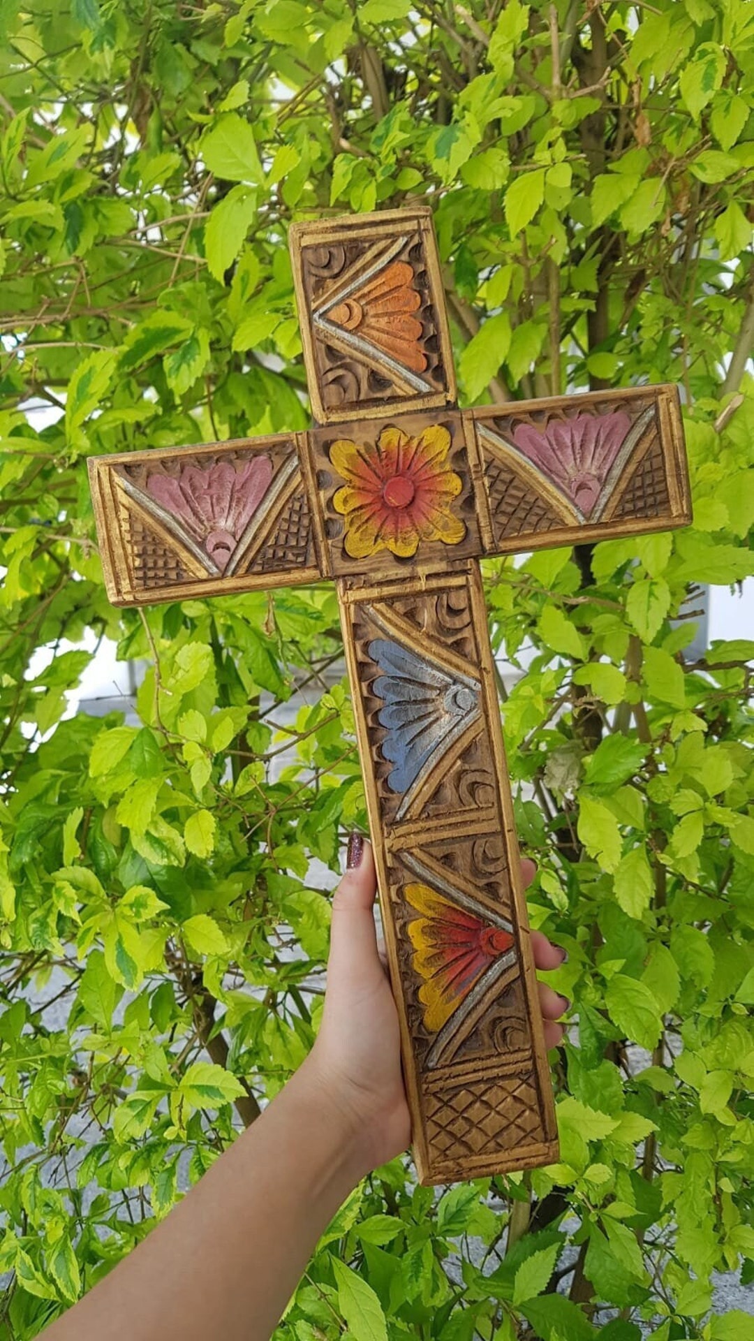 Mexican Wood Cross, Crucifixes Mexico Wooden Carving Religious Home ...