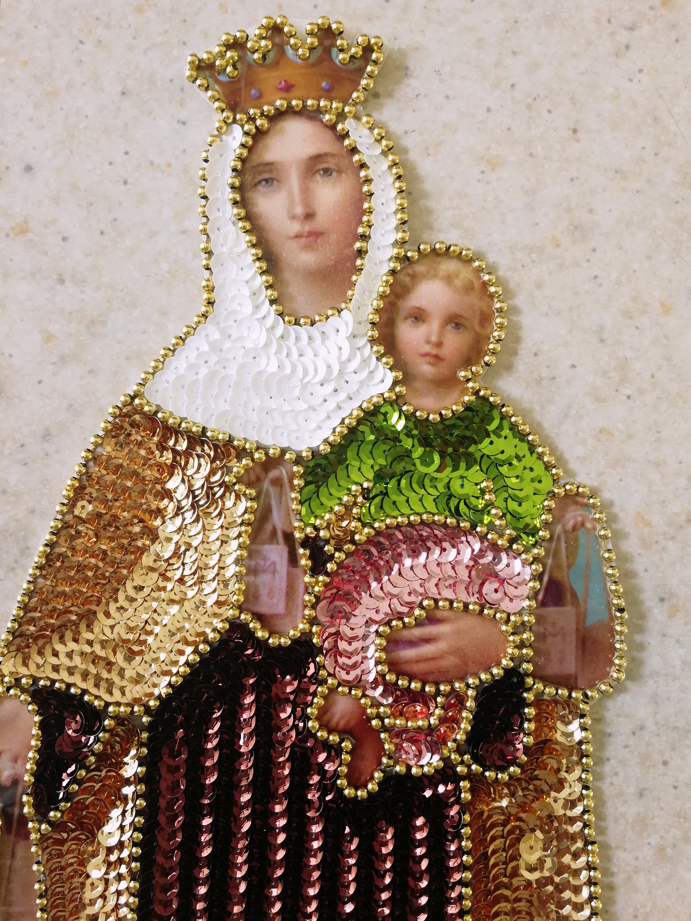 Virgen Sequin Patch Virgen Maria Carmen Virgen De Guadalupe - Etsy