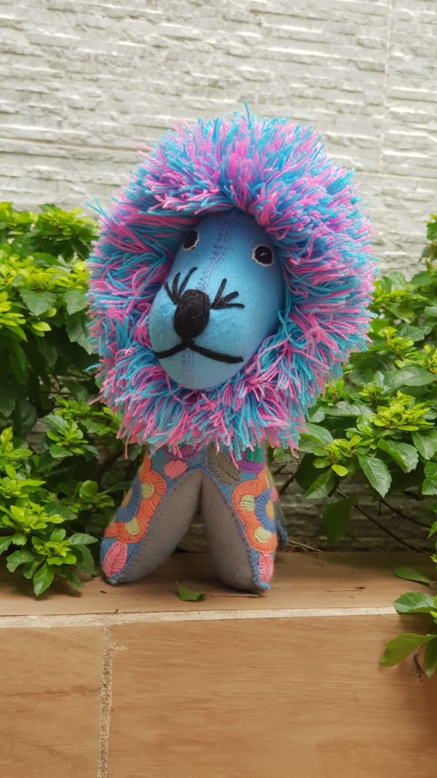 Lion embroidered Stuffed Animal Mexican Felt Lion Mexican | Etsy