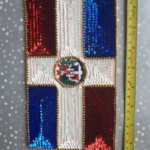 República Dominicana Flag Patch, Dominican Flag Sequin Patch, Bandera ...