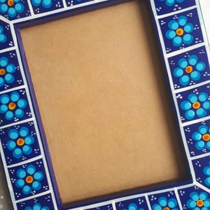 Blue Talavera Photo Wood Frame, Handpainted Frame, Mexico Family ...
