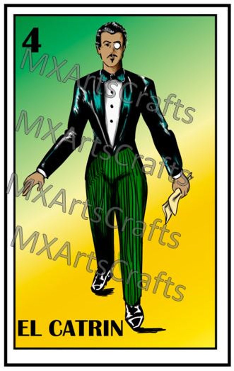 Mexican Loteria El Catrin Loteria Mexican the Gentleman - Etsy