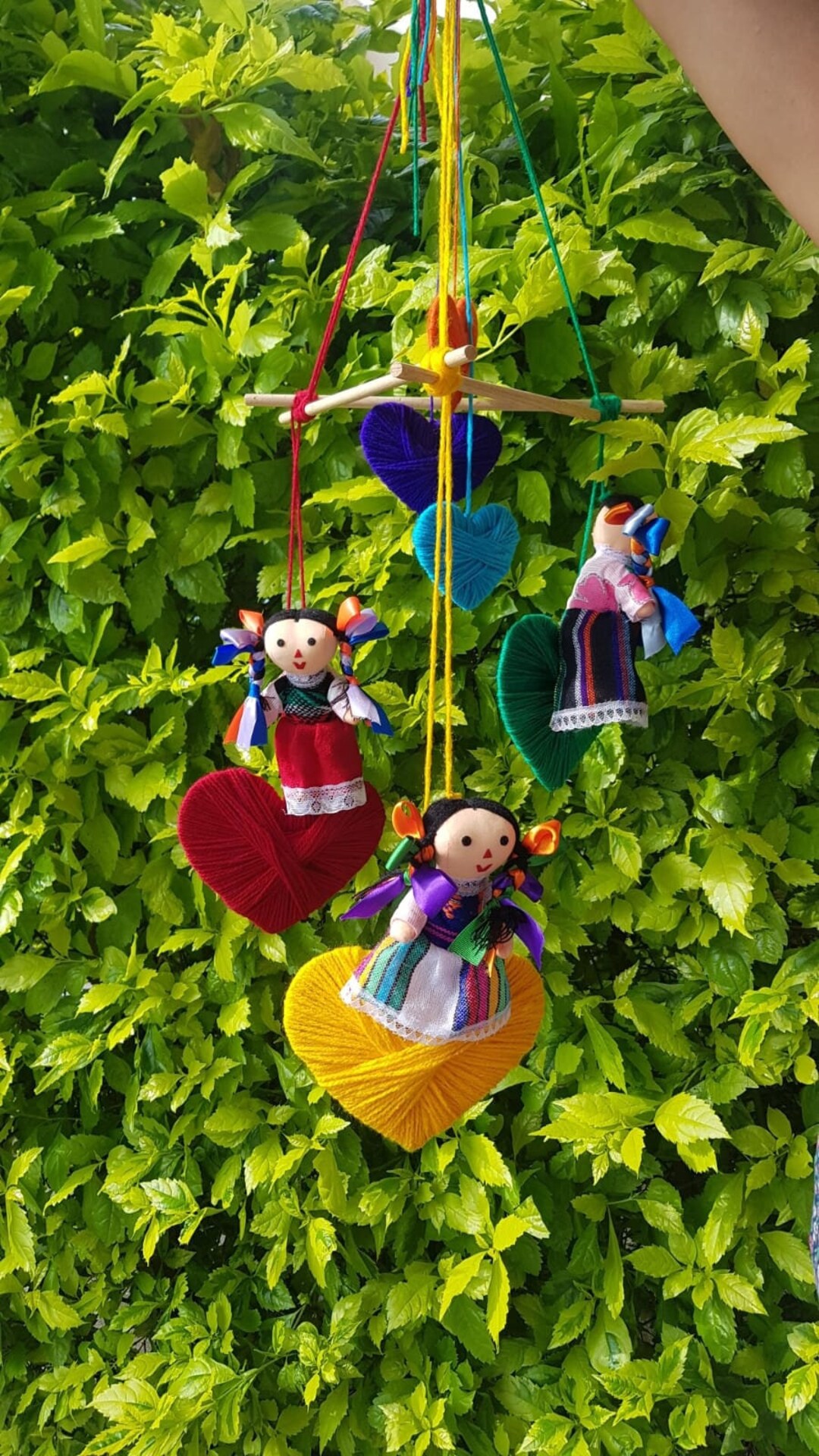 Mexican Doll Mobile, Frida Doll Folk Art, Mexican Baby Mobile, Mexican ...