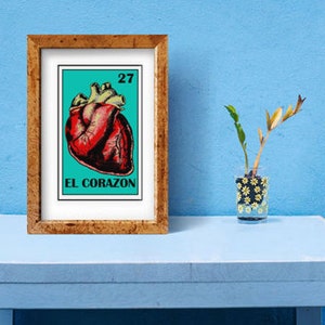 Tarjeta de loteria El Corazon, Loteria Mexicana Imprimible, Corazón ...