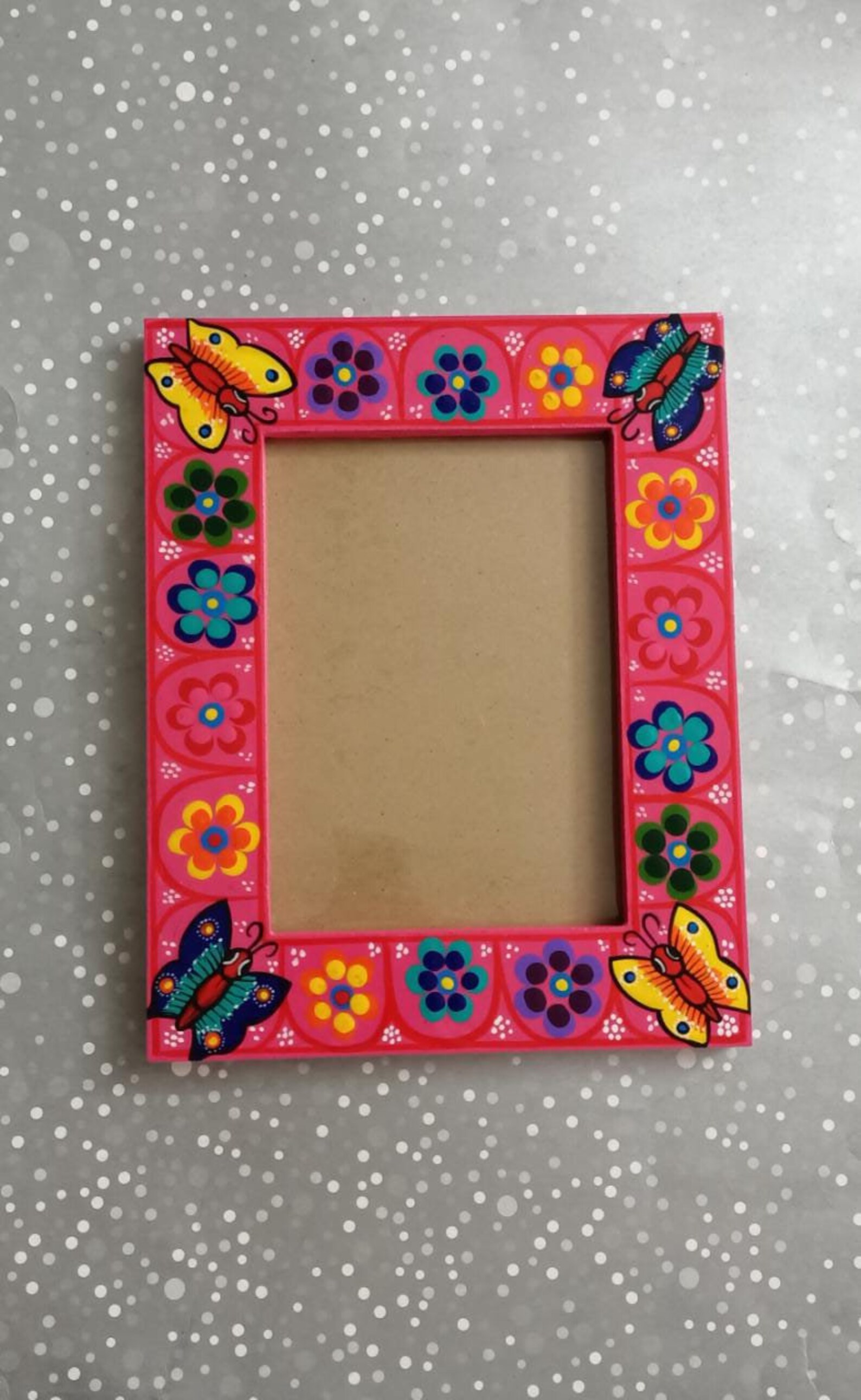 Mexican Pink Photo Frame, Butterfly Flower Photo Frame, Family Picture ...
