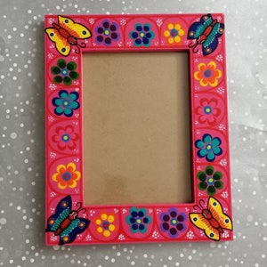 Mexican Pink Photo Frame, Butterfly Flower Photo Frame, Family Picture ...