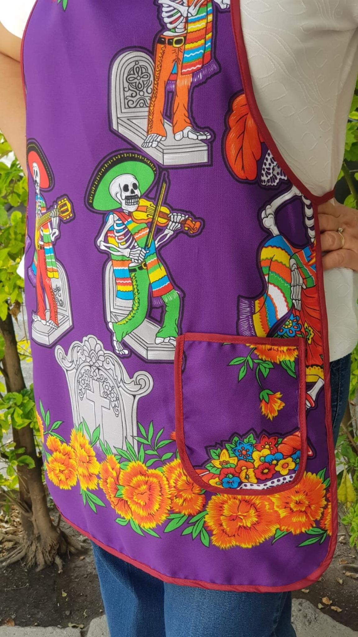 Day of the Dead Apron, Dia De Los Muertos Kitchen Apron, Catrina Sugar ...