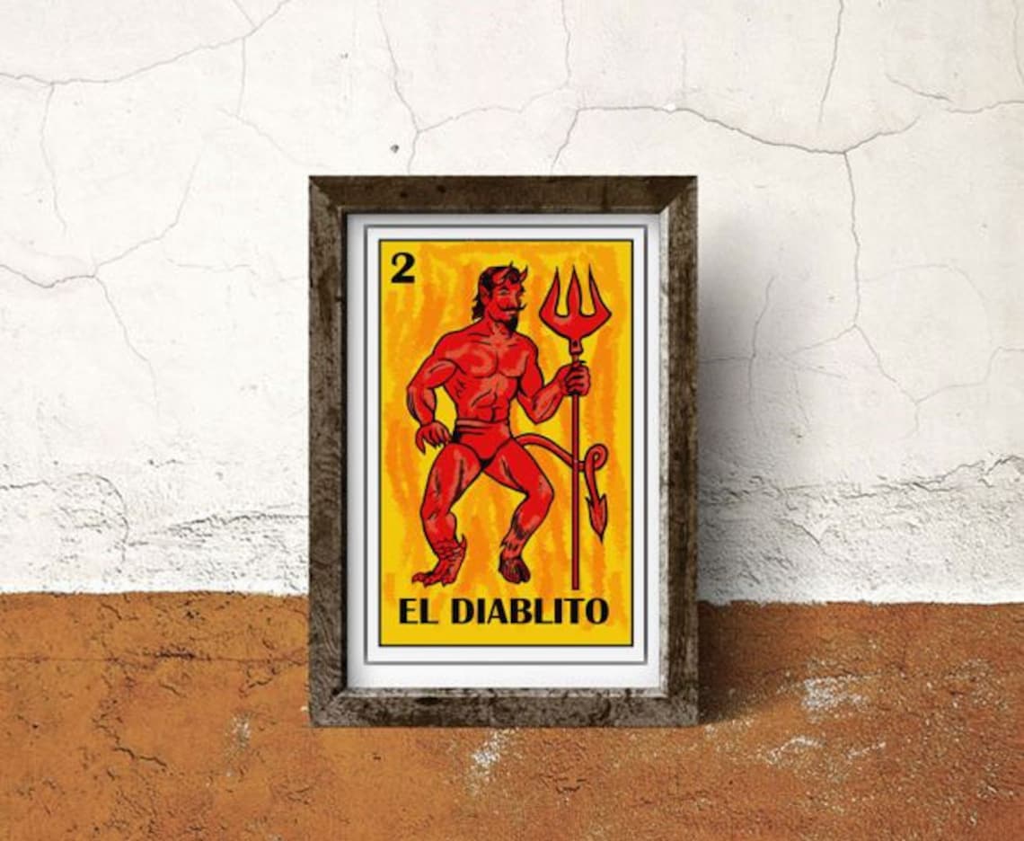 El diablo loteria Mexican Loteria Printable El diablito | Etsy