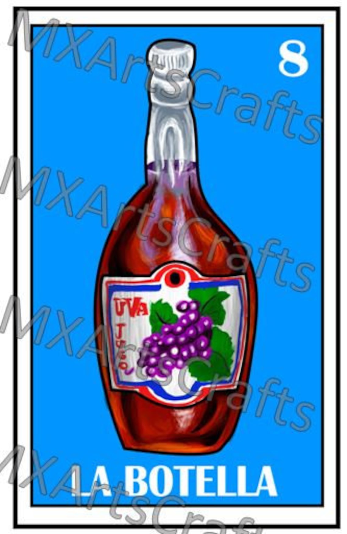 Mexican Loteria La Botella Loteria Mexican Tequila Bottle - Etsy