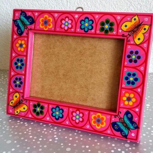 Mexican Pink Photo Frame Butterfly Flower Photo Frame Family - Etsy