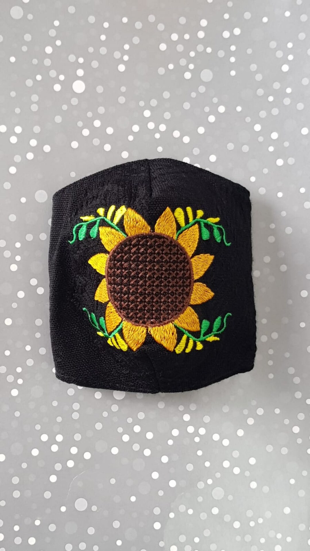 Sunflower Embroidered Face Mask, Mexican Flower Embroidery Face Cover ...