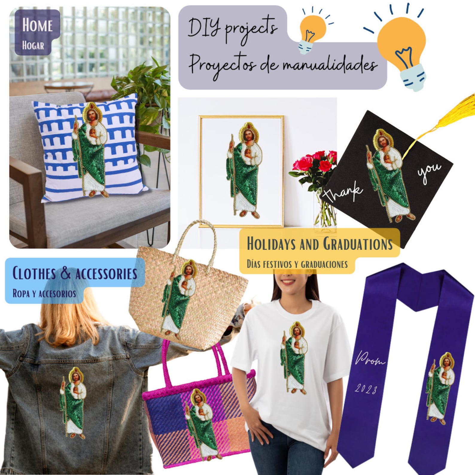 San Judas Tadeo Sequin Patch, Saint Jude Patron De Lo Imposible ...