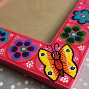 Mexican Pink Photo Frame, Butterfly Flower Photo Frame, Family Picture ...