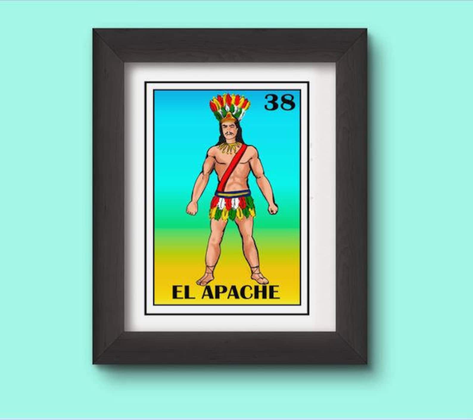 Mexican Loteria, El Apache Loteria, Mexican Aztec Man Loteria, Mexican ...