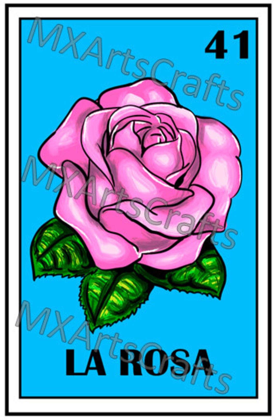 Mexican loteria La Rosa loteria Como la flor Mexican Rose | Etsy